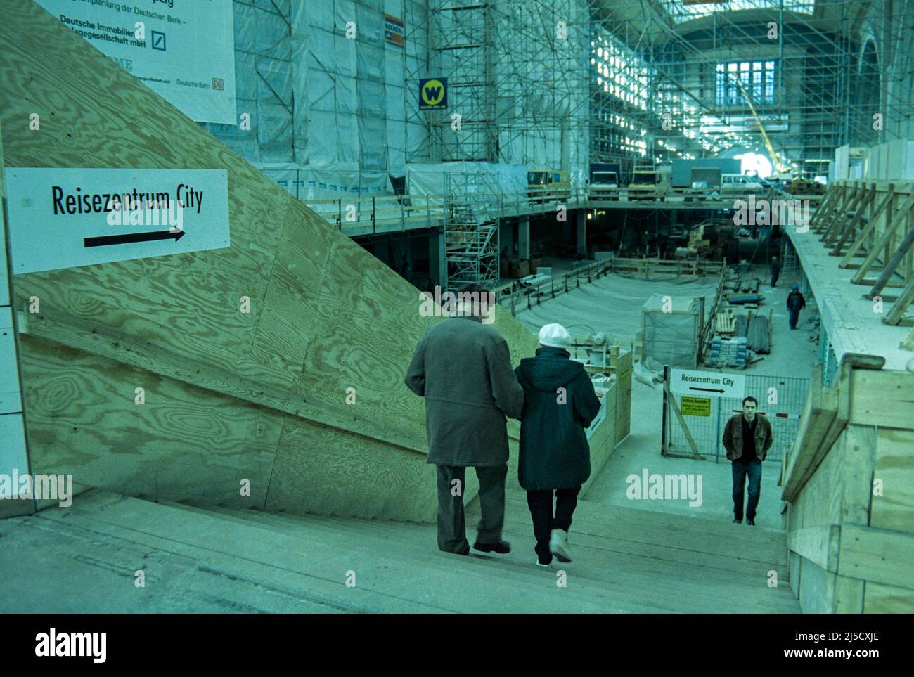 Leipzig, DEU, 17.03.1997 - Construction site reconstruction Leipzig ...