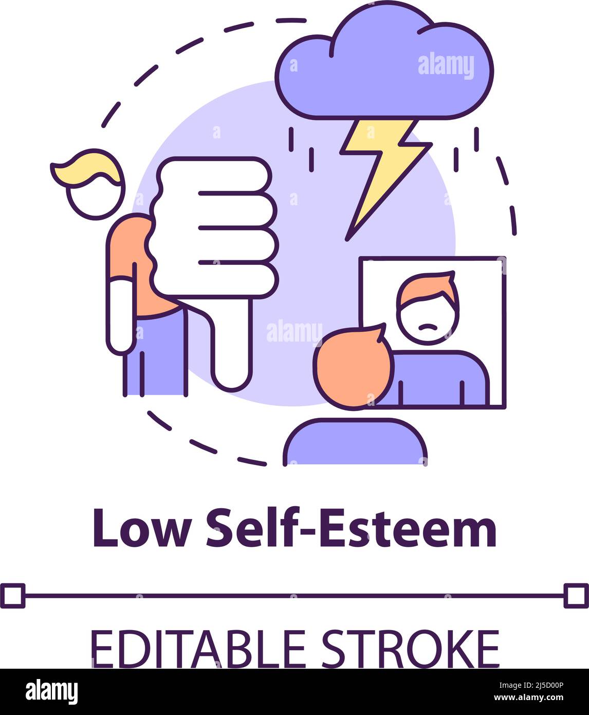 Low self esteem concept icon Stock Vector Image & Art - Alamy Low self esteem concept icon Stock Vector Image & Art - Alamy
