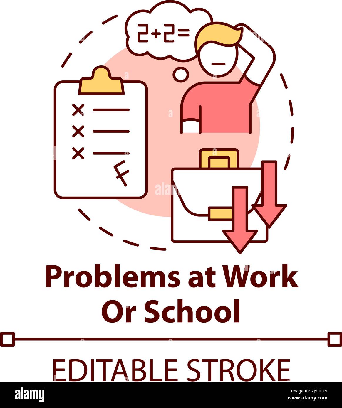 Problems at work and school concept icon Stock Vector Image & Art - Alamy