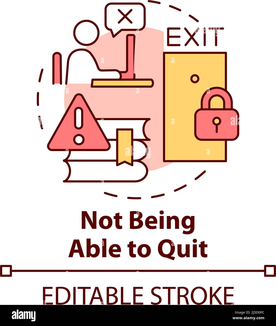 Not being able to quit concept icon Stock Vector Image & Art - Alamy