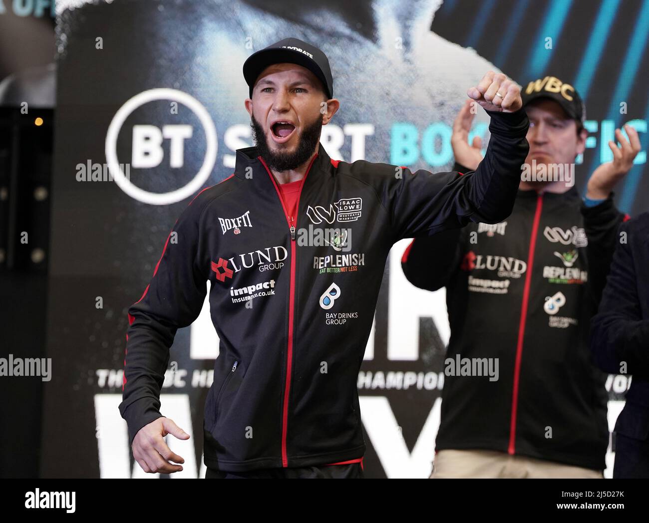 Isaac Lowe during the weigh in at BOXPARK Wembley, London. Picture date ...
