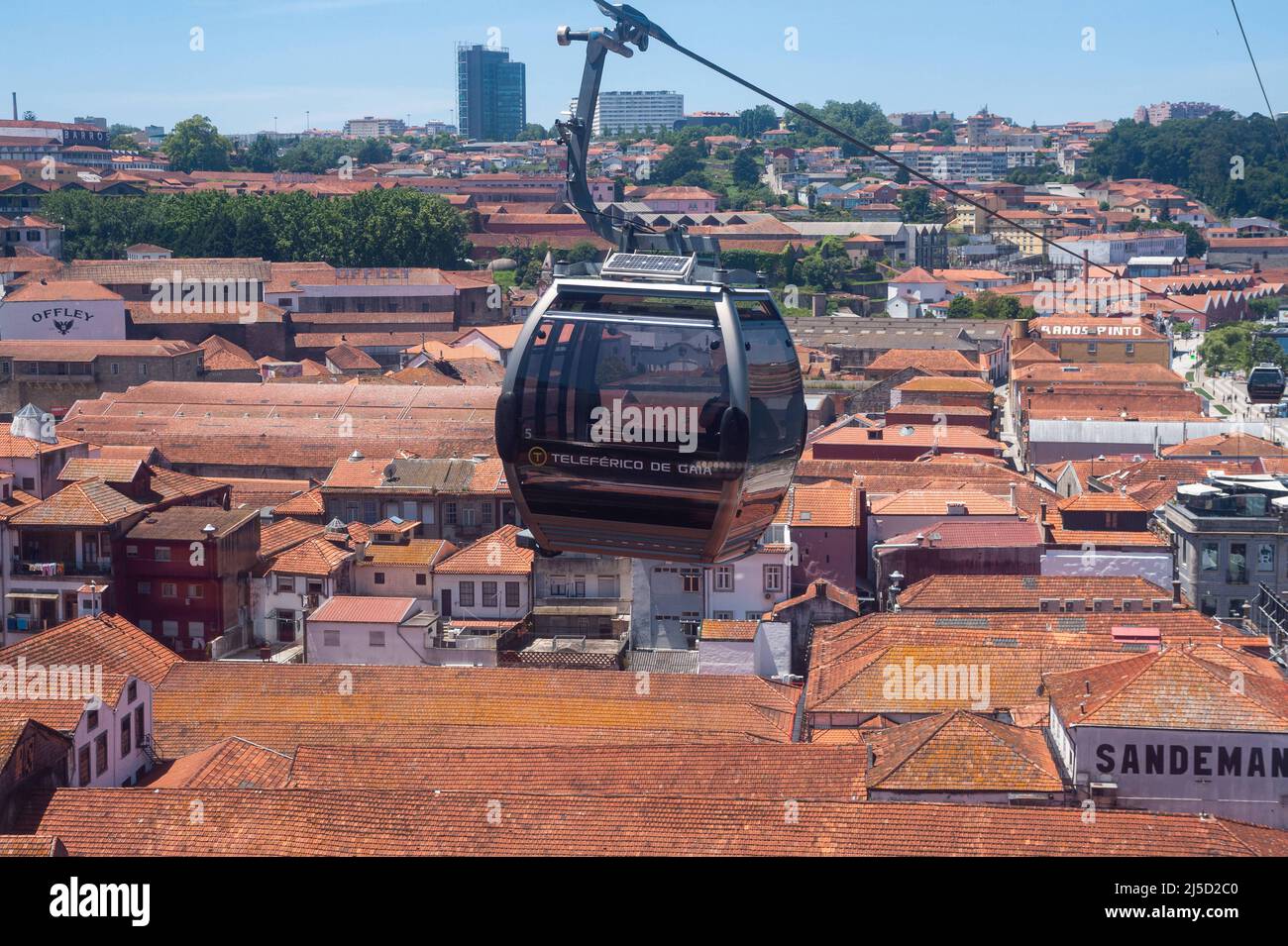 06/14/2018, Porto, Portugal, Europe - View from a gondola of the ...