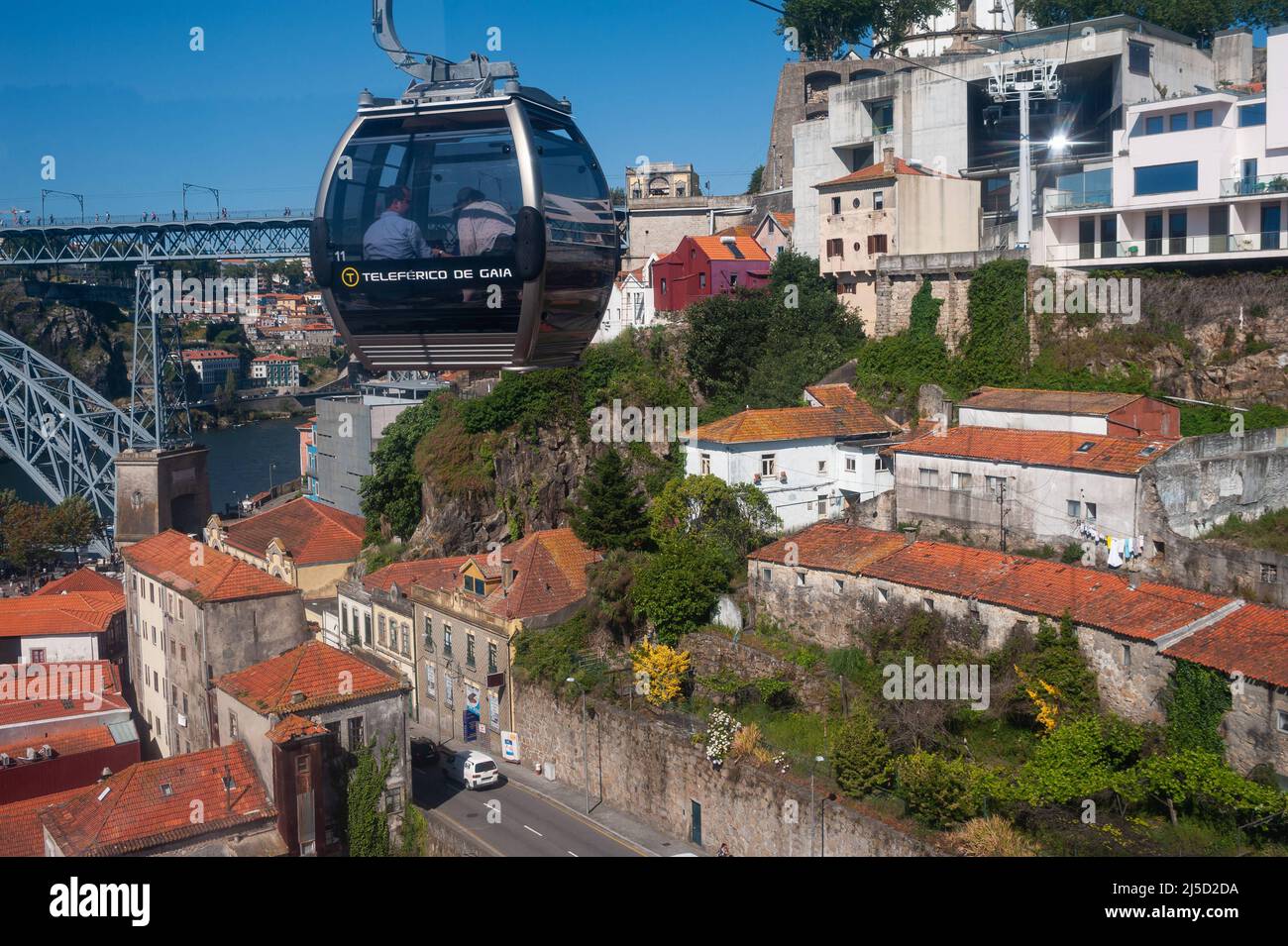06/14/2018, Porto, Portugal, Europe - View from a gondola of the ...