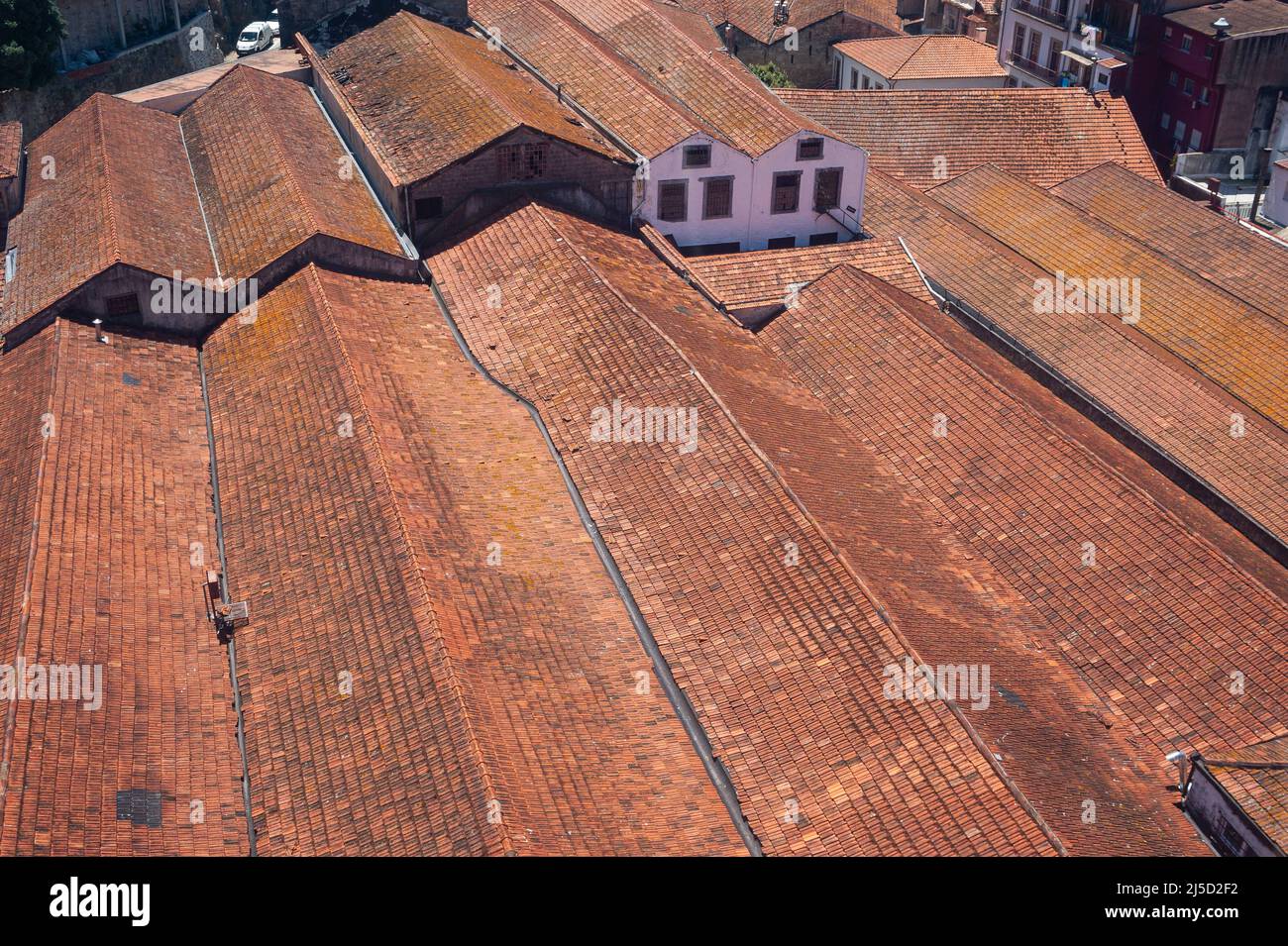 06/14/2018, Porto, Portugal, Europe - Old buildings with red brick ...