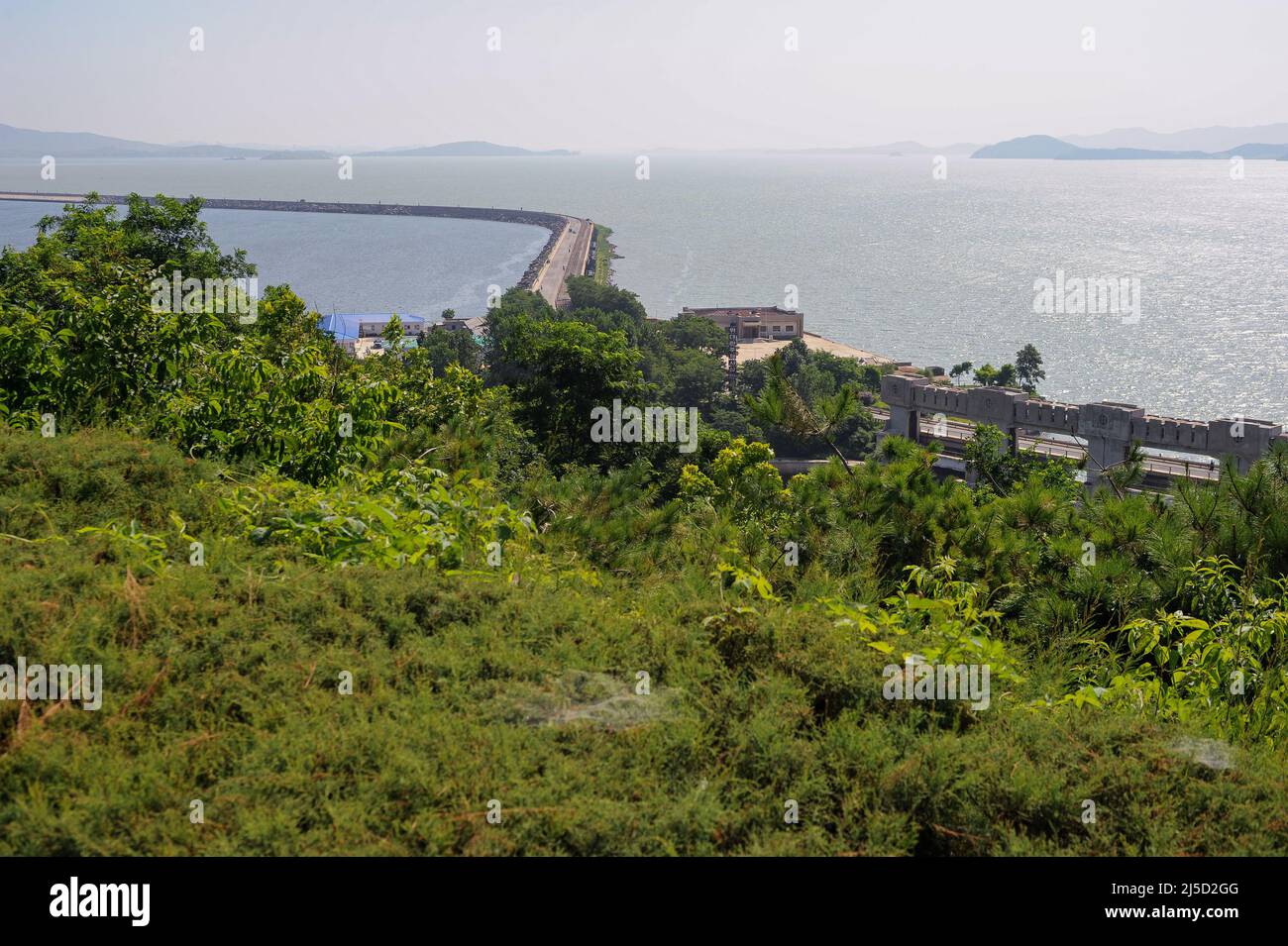 14.08.2012, Nampo, North Korea, Asia - Elevated view of the West Sea ...