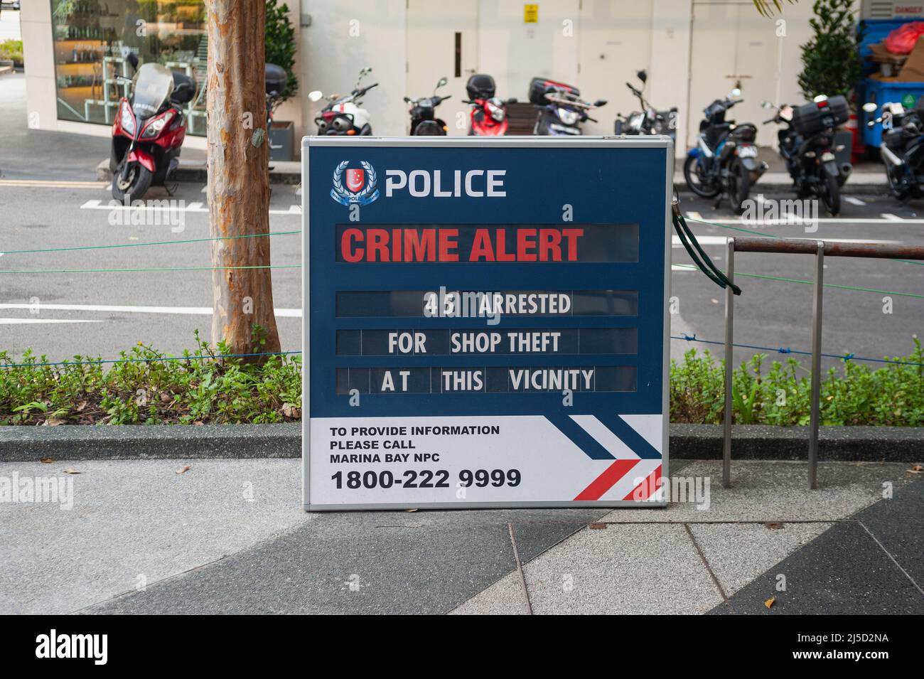 Nov. 07, 2019, Singapore, Republic of Singapore, Asia - A police crime ...