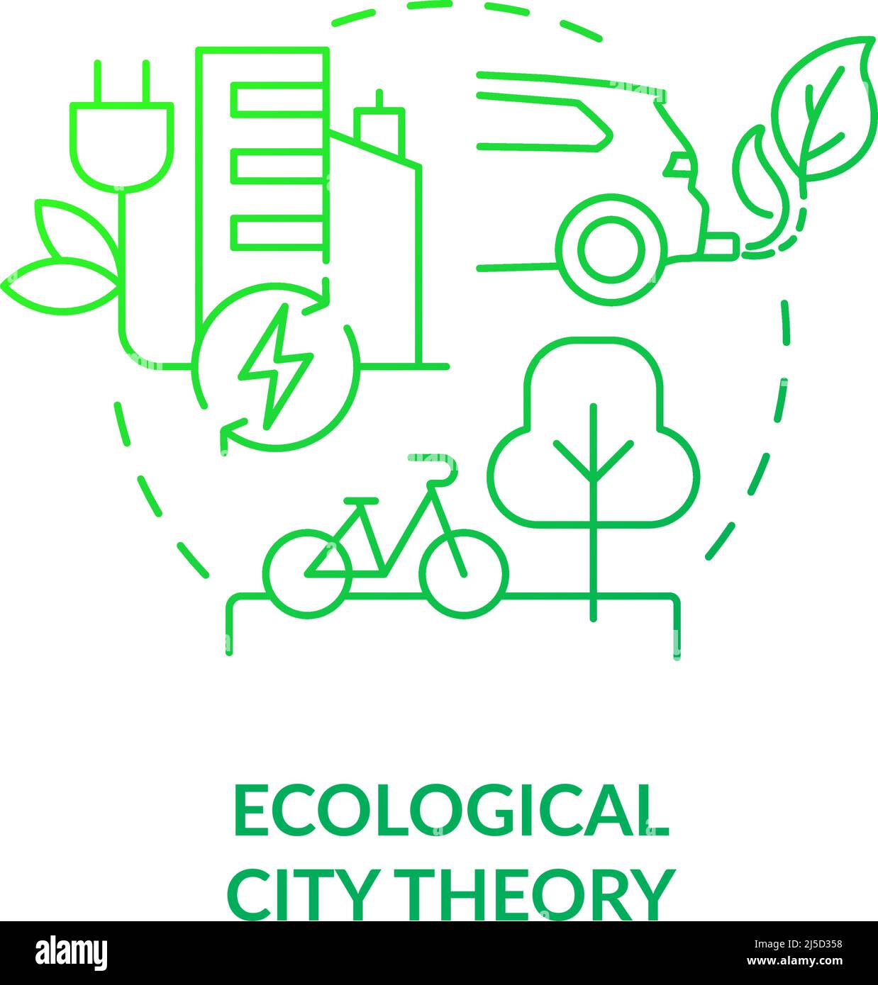 Ecological city theory green gradient concept icon Stock Vector Image ...