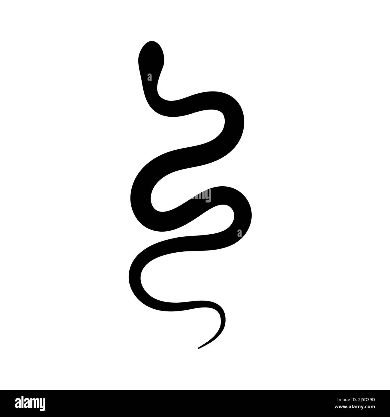 Snake tattoo, black serpent. Snake isolated simple silhouette Stock ...