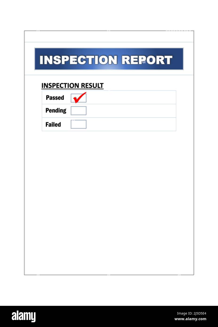 Inspection Report Form Containing Passed Pending And Failed Checkbox Results That Used By Audit