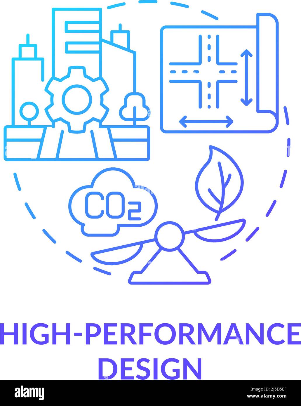 High-performance design blue gradient concept icon Stock Vector Image ...