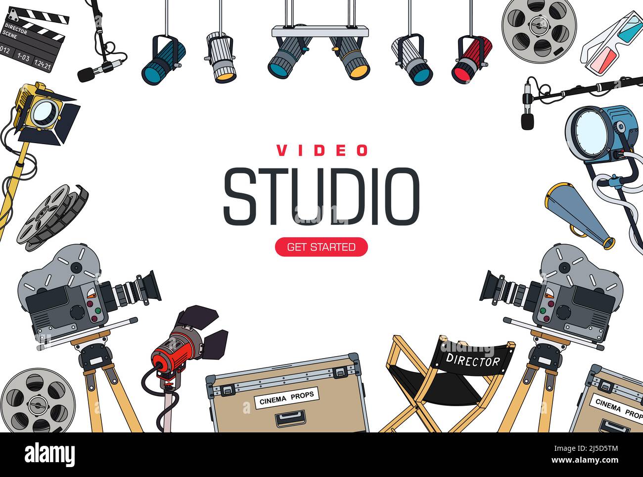 Filming a show Stock Vector Images - Alamy