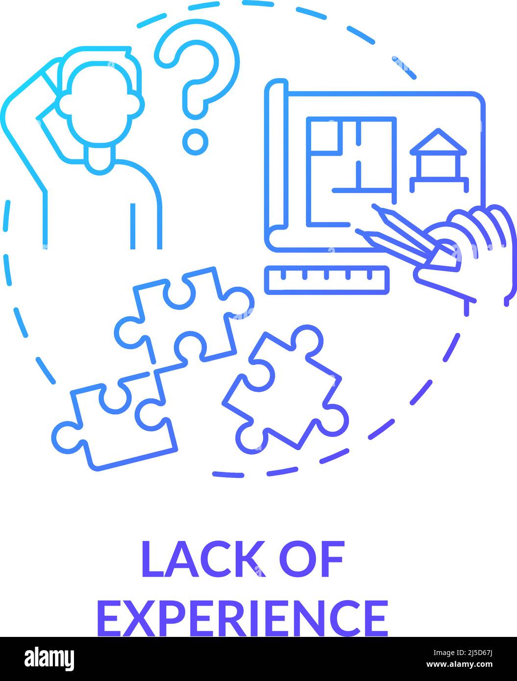 Lack of experience blue gradient concept icon Stock Vector Image & Art ...