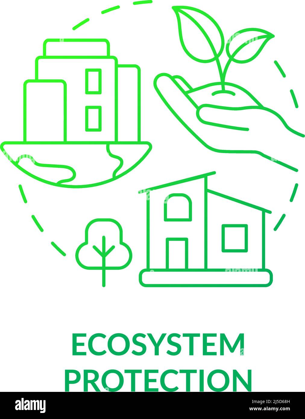 Ecosystem protection green gradient concept icon Stock Vector Image ...