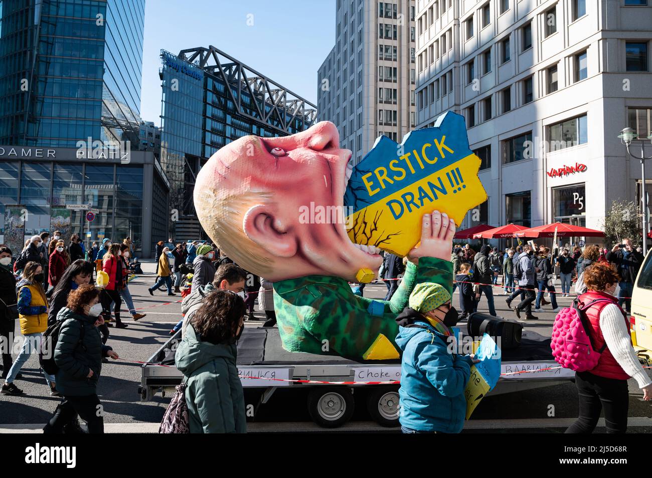 "13.03.2022, Berlin, Germany, Europe - A carnival float by sculptor and ...
