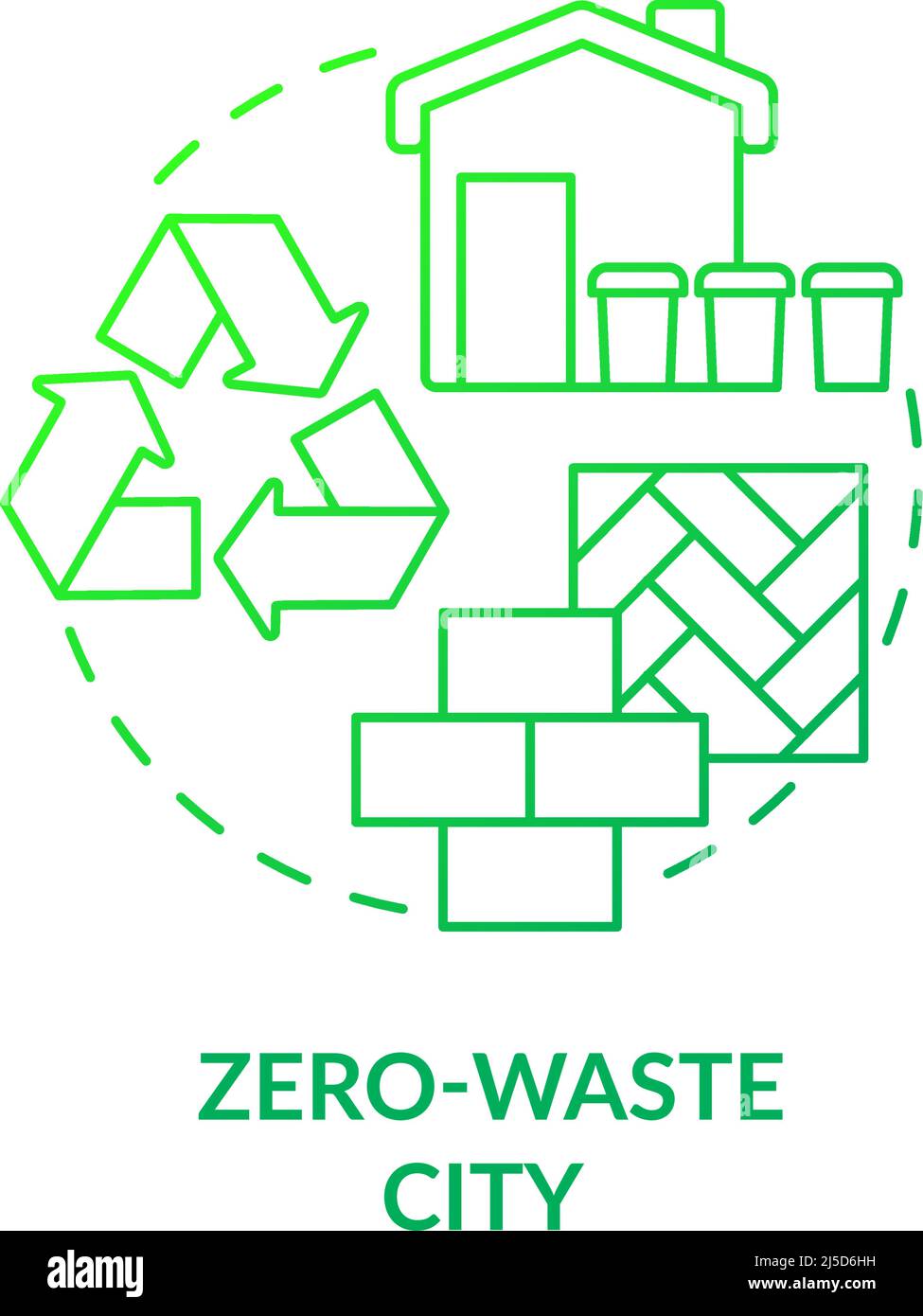 Zero-waste city green gradient concept icon Stock Vector Image & Art ...