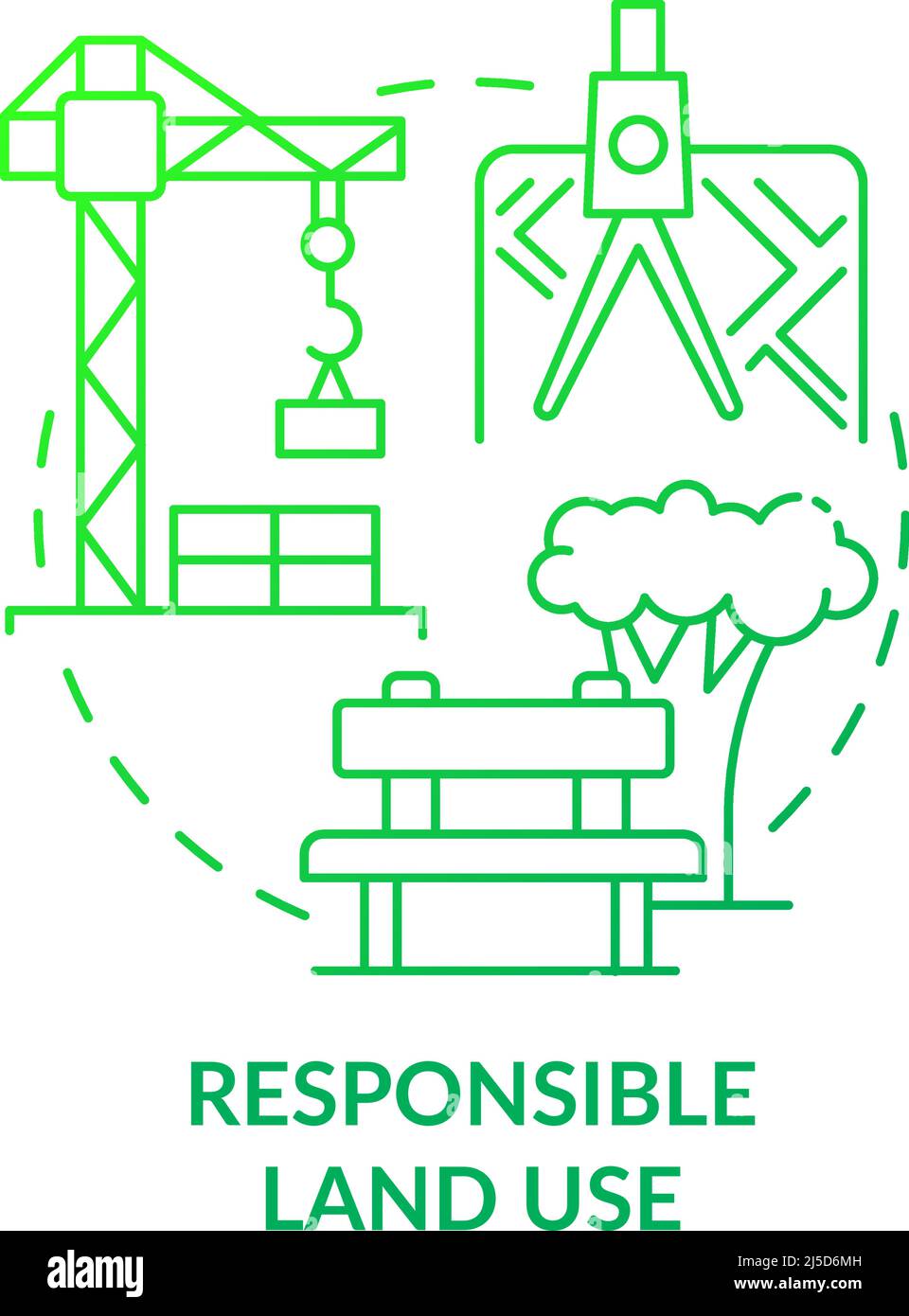 Responsible land use green gradient concept icon Stock Vector Image & Art - Alamy
