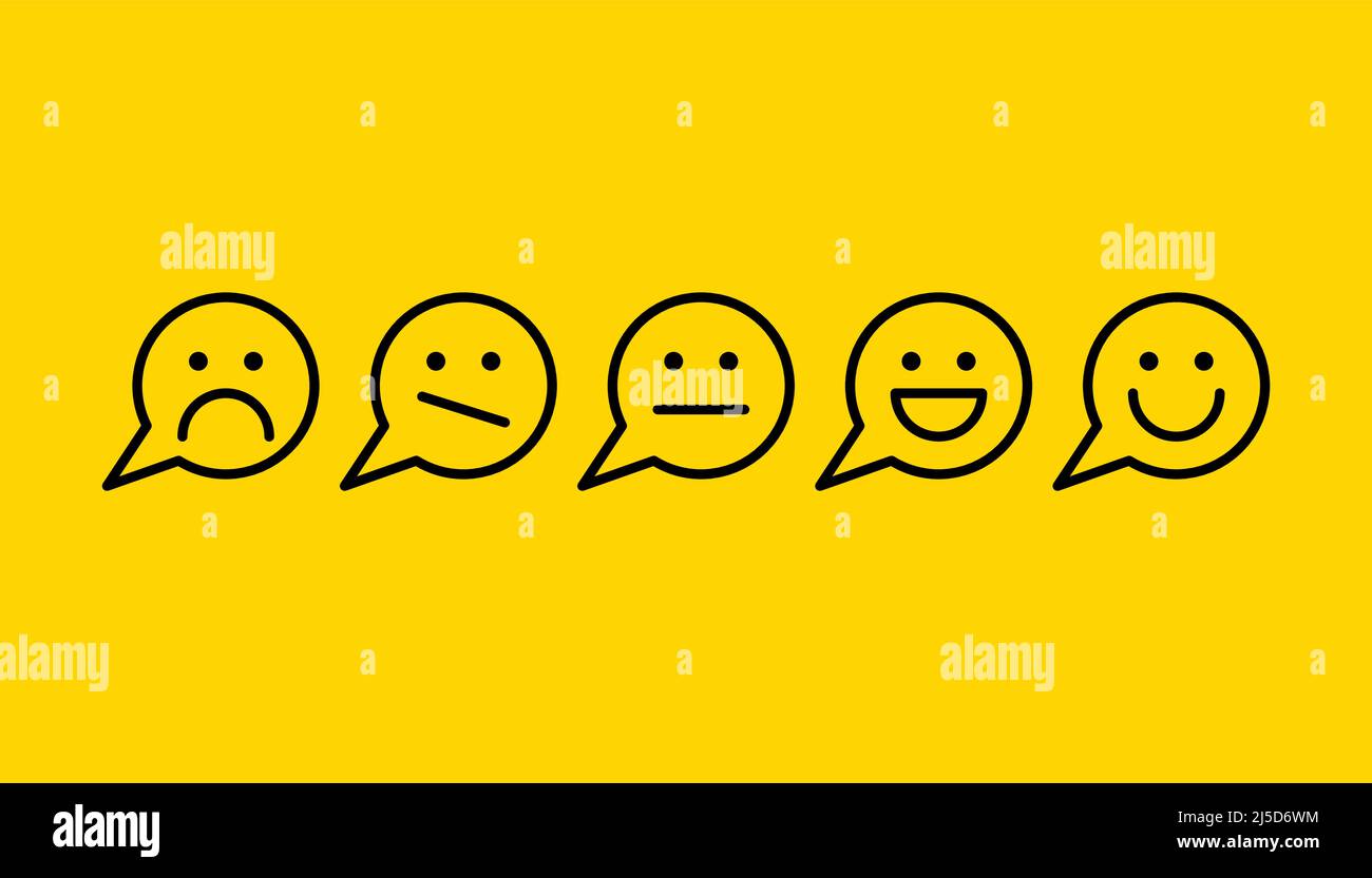 Reaction icon, negative and positive emotions. Comment bubble Stock ...