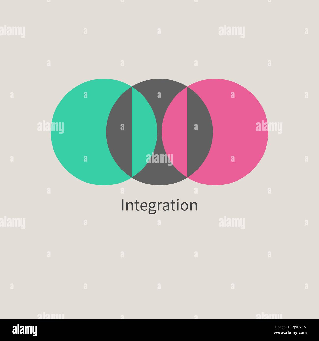 Integration, interaction sign. Round business concept. Interact logo ...