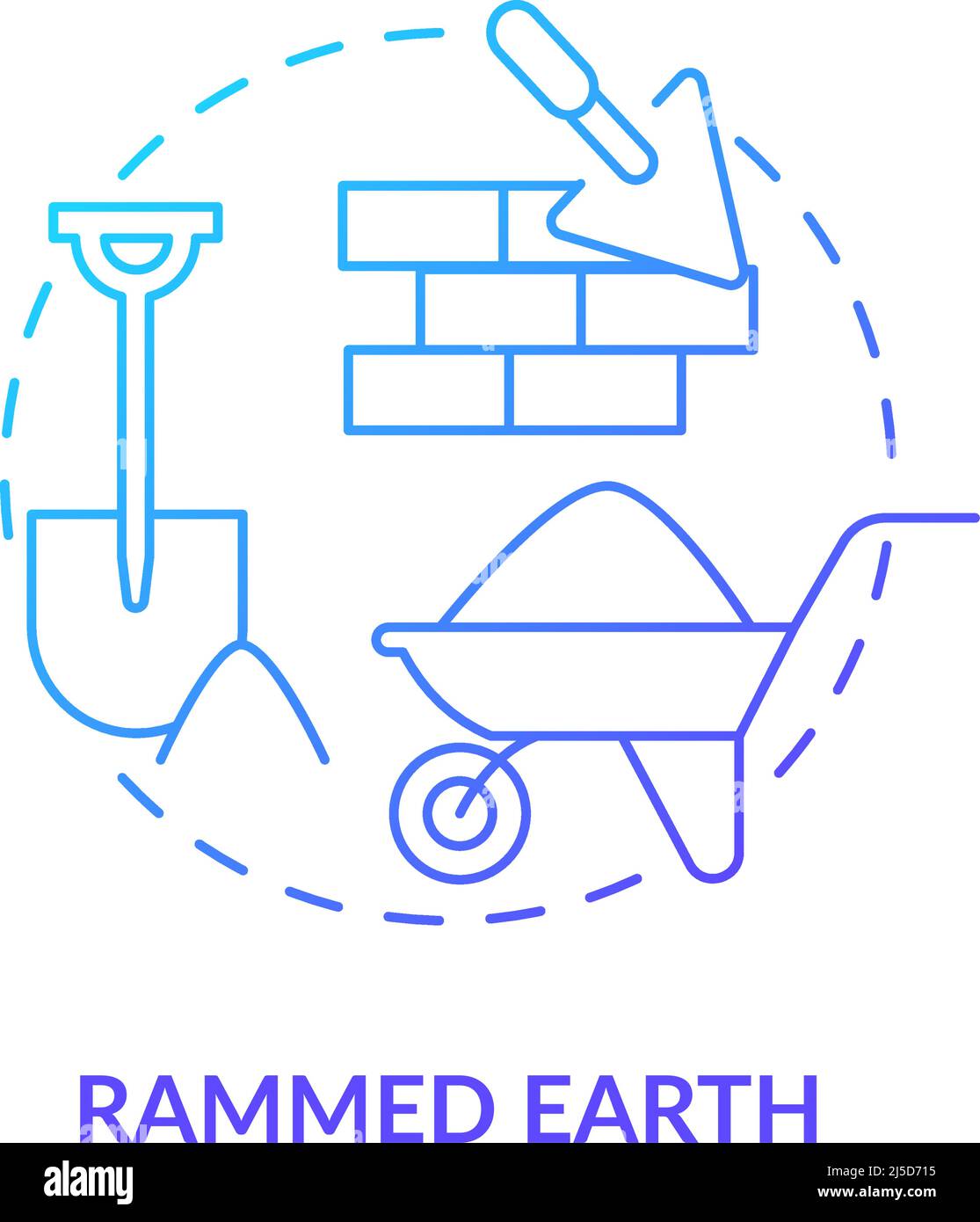 Rammed earth blue gradient concept icon Stock Vector Image & Art - Alamy