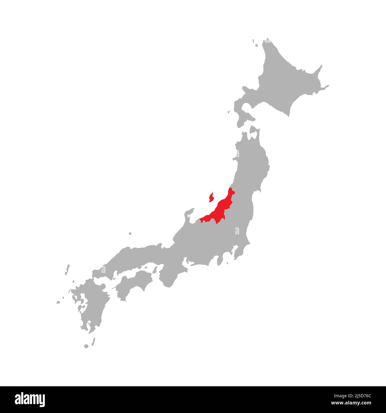 Niigata prefecture highlighted on the map of Japan Stock Vector Image ...