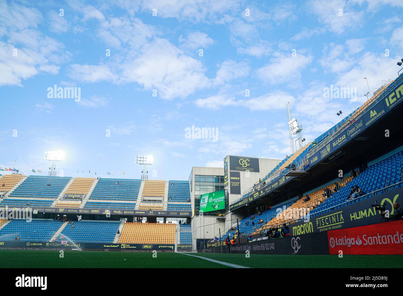 Nuevo Mirandilla stadium during the La Liga match between Cadiz CF and ...
