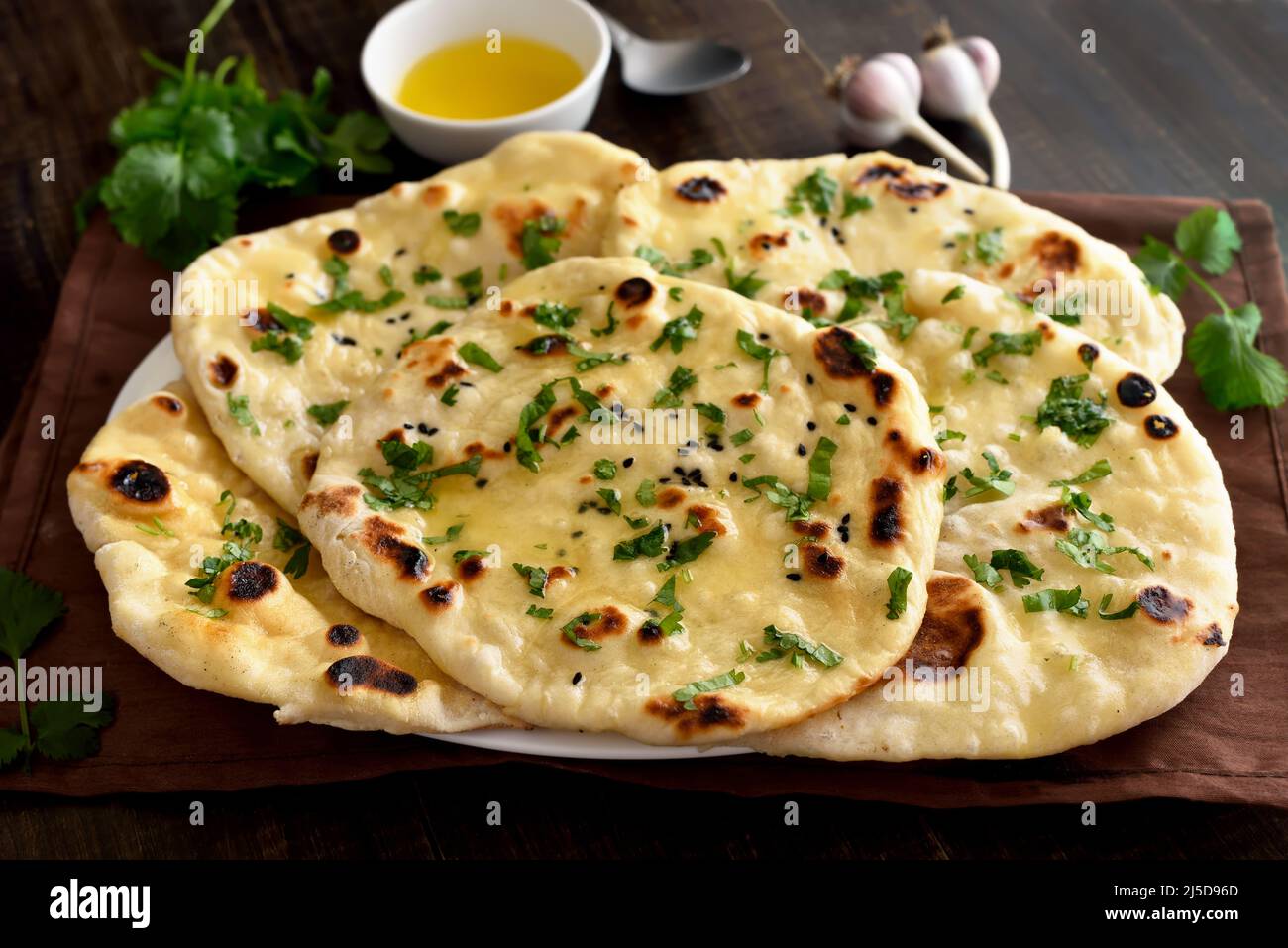 Indian naan bread, close up view Stock Photo - Alamy