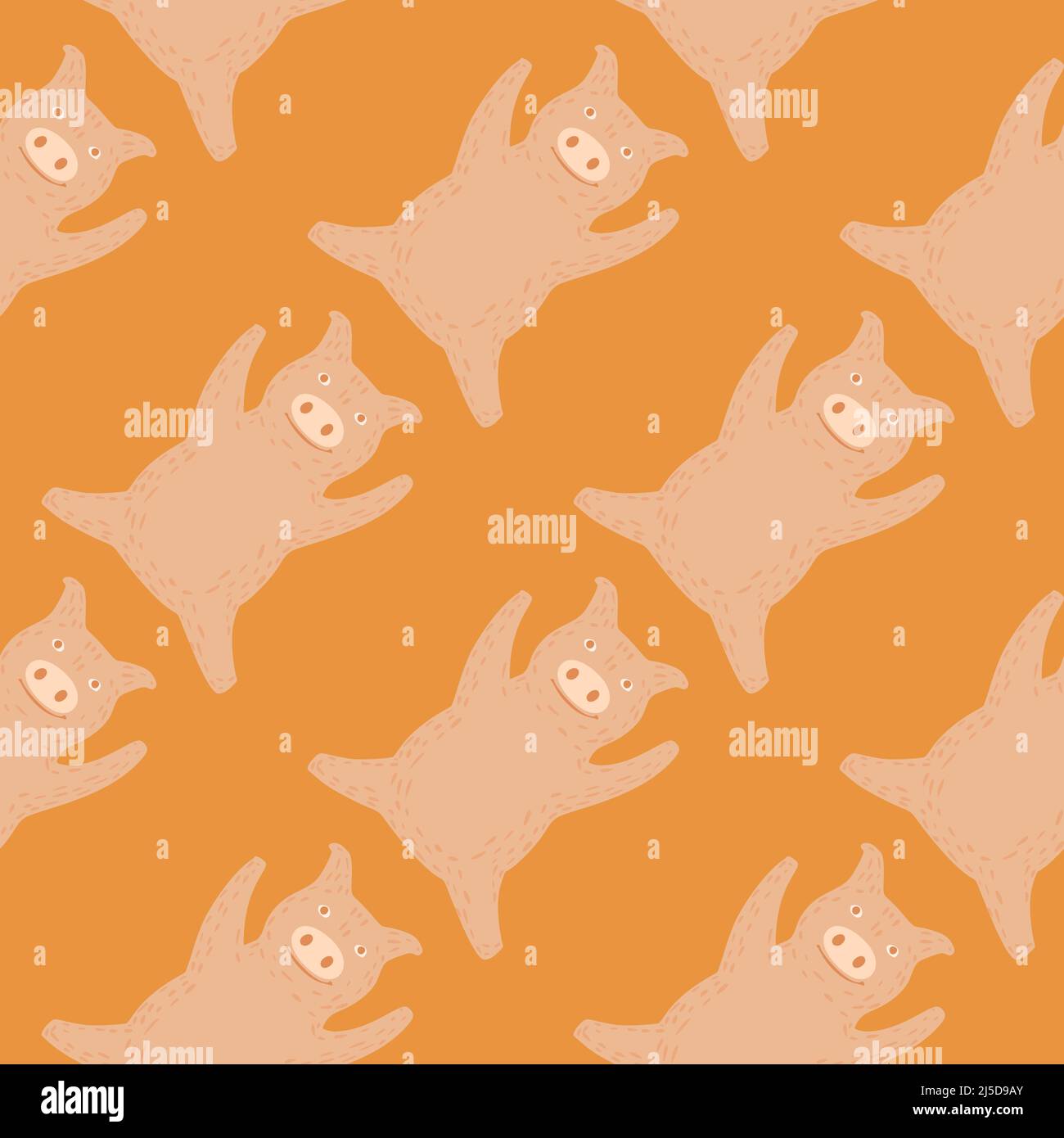 Seamless pattern cute pigs. Background of chubby piggy in doodle style ...