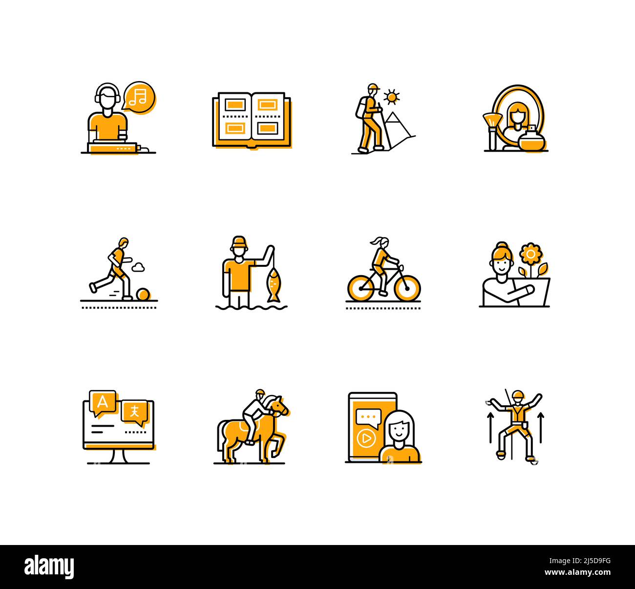 Active lifestyle - line design style icons set Stock Vector Image & Art ...