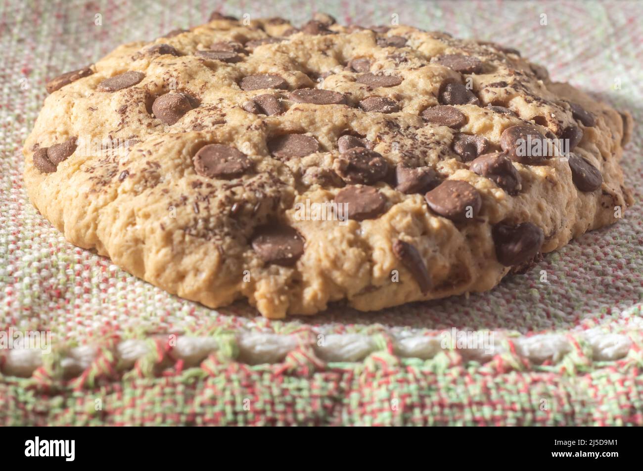 Big cookie with chocolate drops with natural light,homemade recipe ...