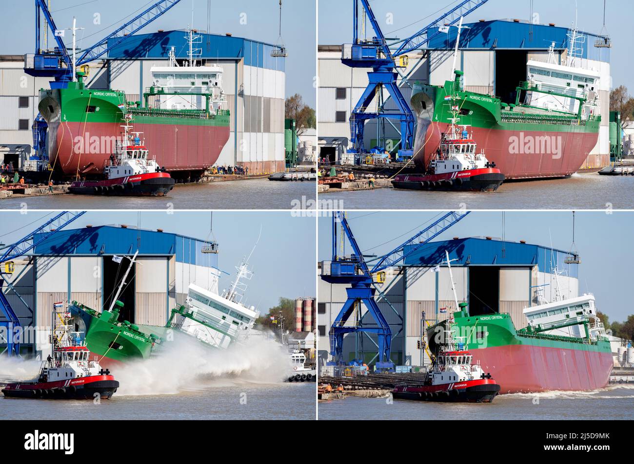 Leer, Germany. 22nd Apr, 2022. KOMBO - The image combo shows the bulk ...