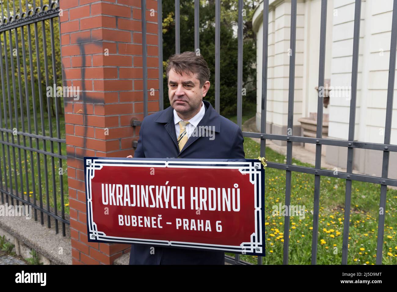 Prague Czech Republic 22nd Apr 2022 Ukrainian Ambassador In The