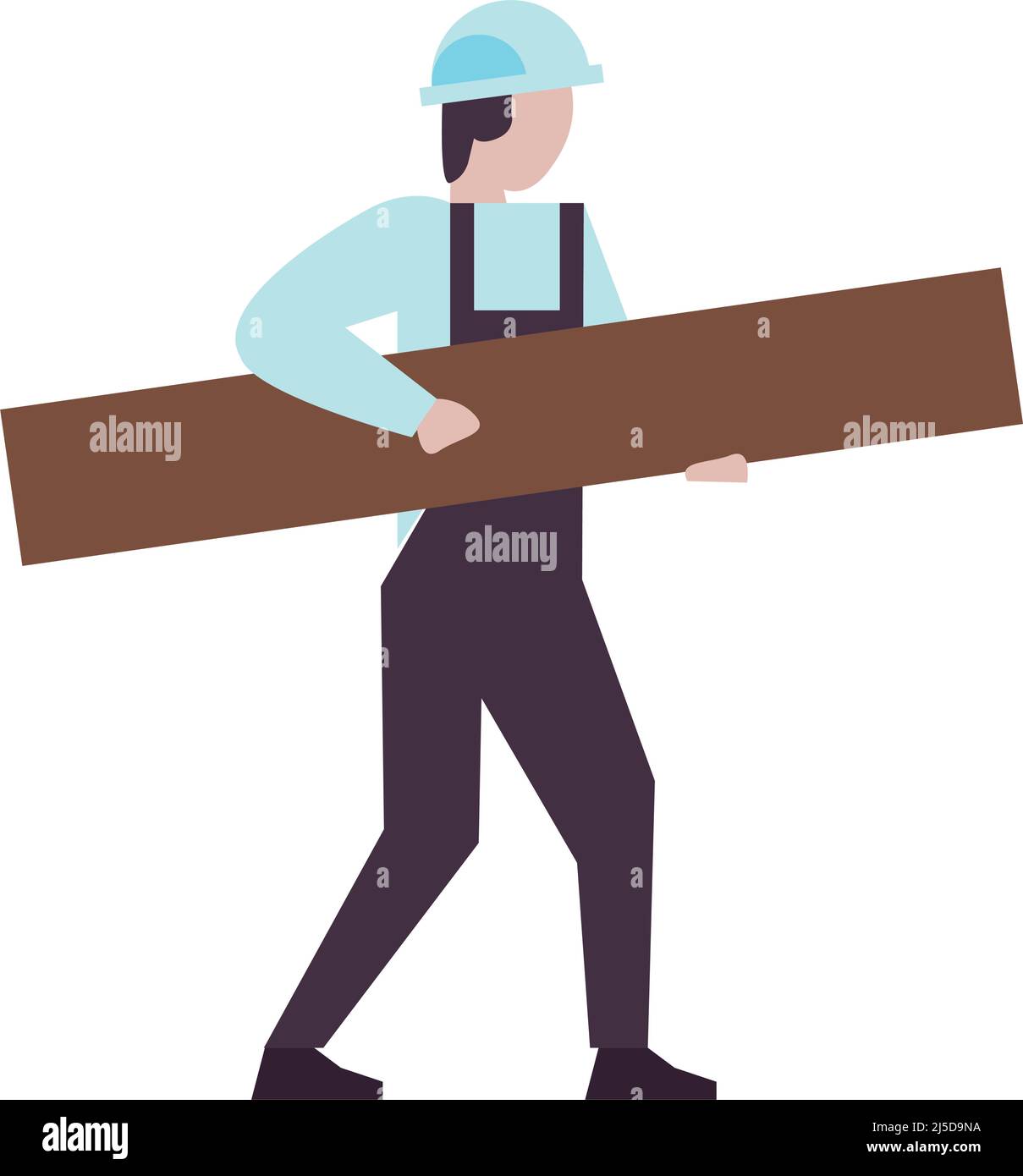 builder lifting wooden board Stock Vector Image & Art - Alamy