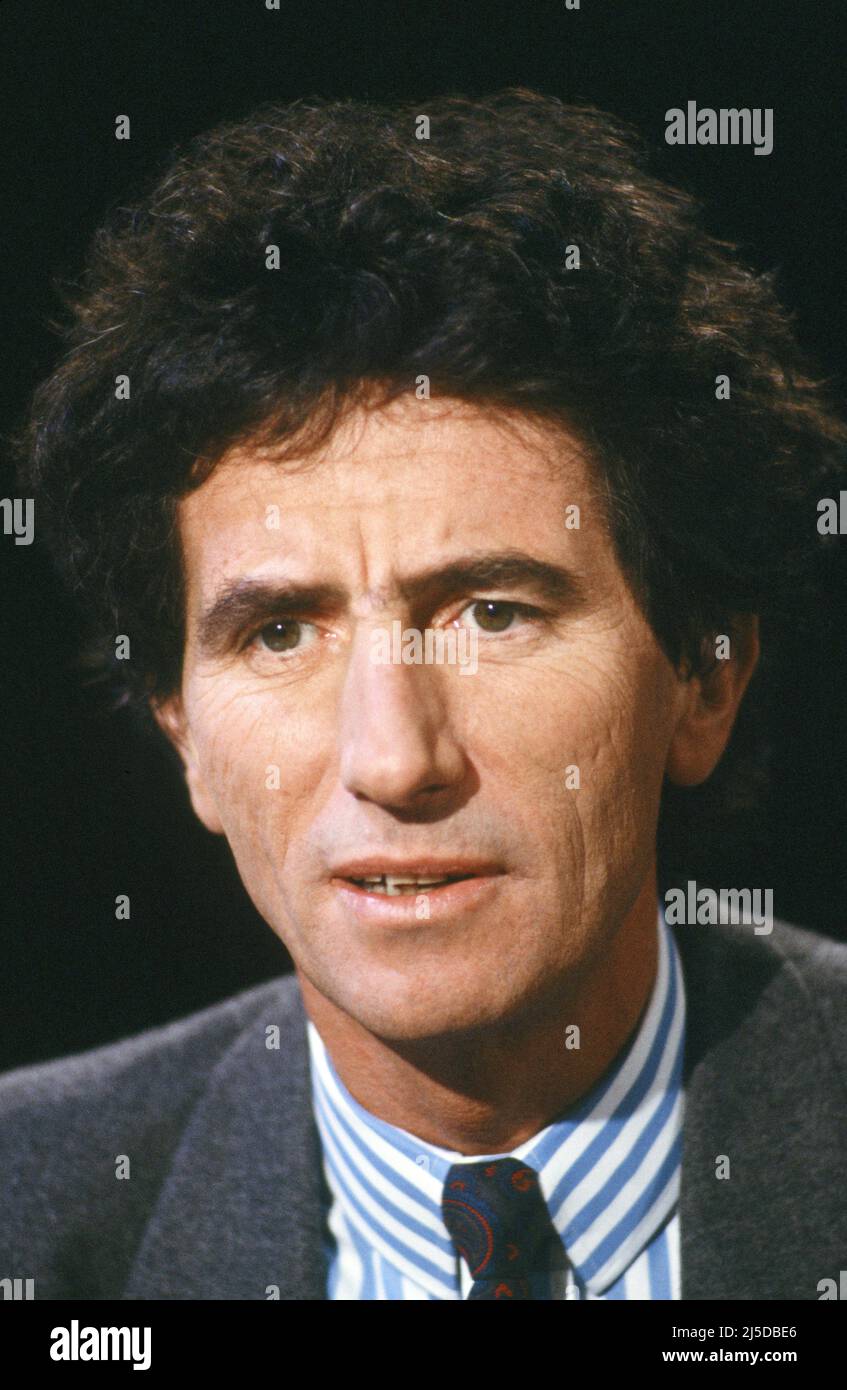 Jack Lang, then Minister of Culture, interviewed on the set of the ...