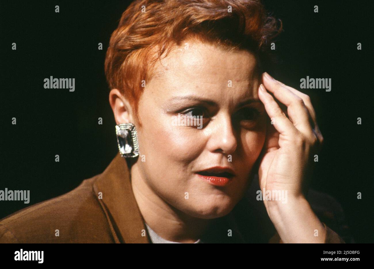 French comedian Muriel Robin on stage at the Théâtre du Splendid in ...