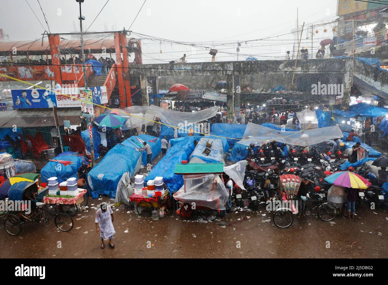 Dhaka, Bangladesh - April 22, 2022: Hail with heavy storm at a speed of ...
