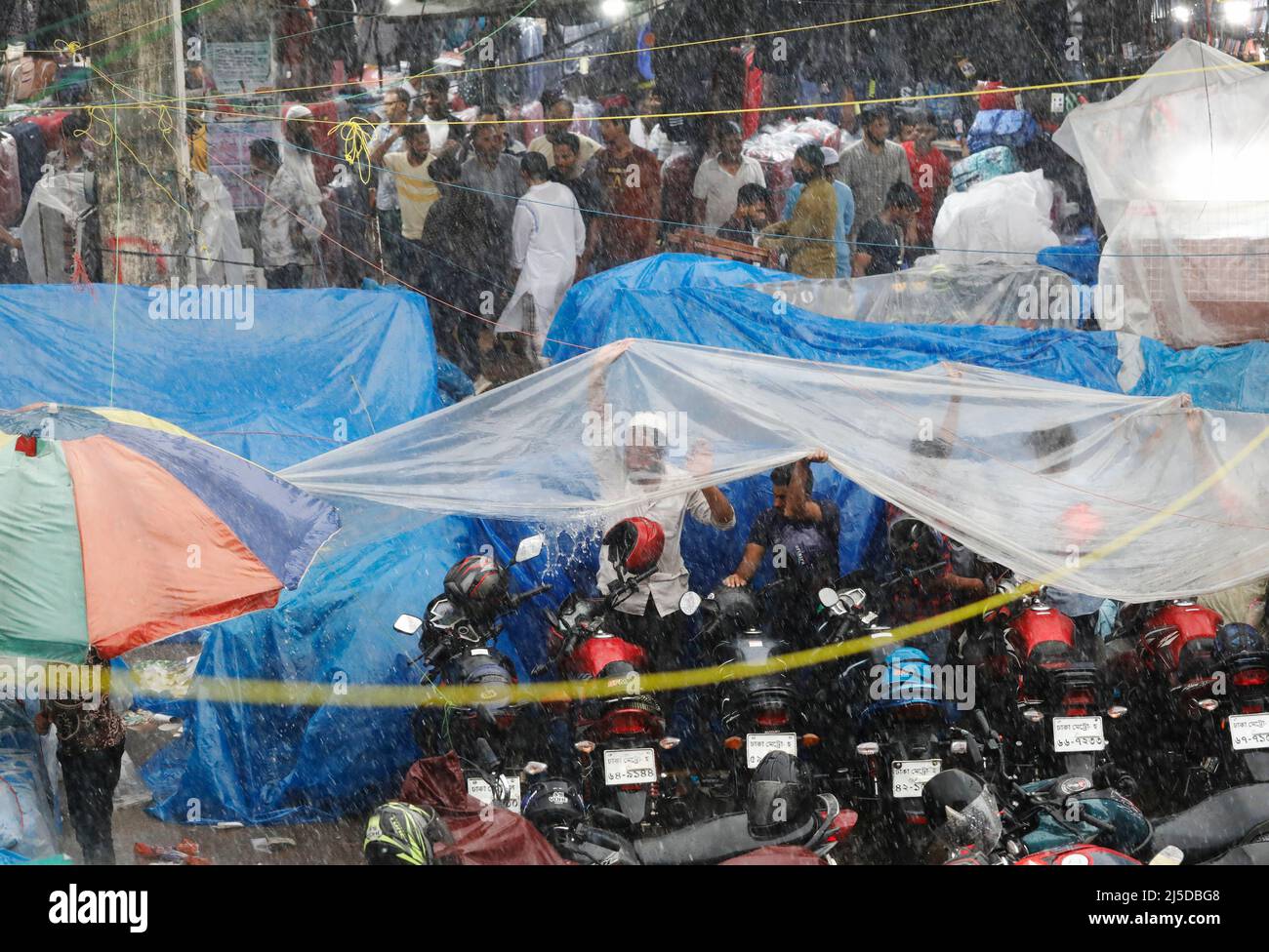 Dhaka, Bangladesh - April 22, 2022: Hail with heavy storm at a speed of ...