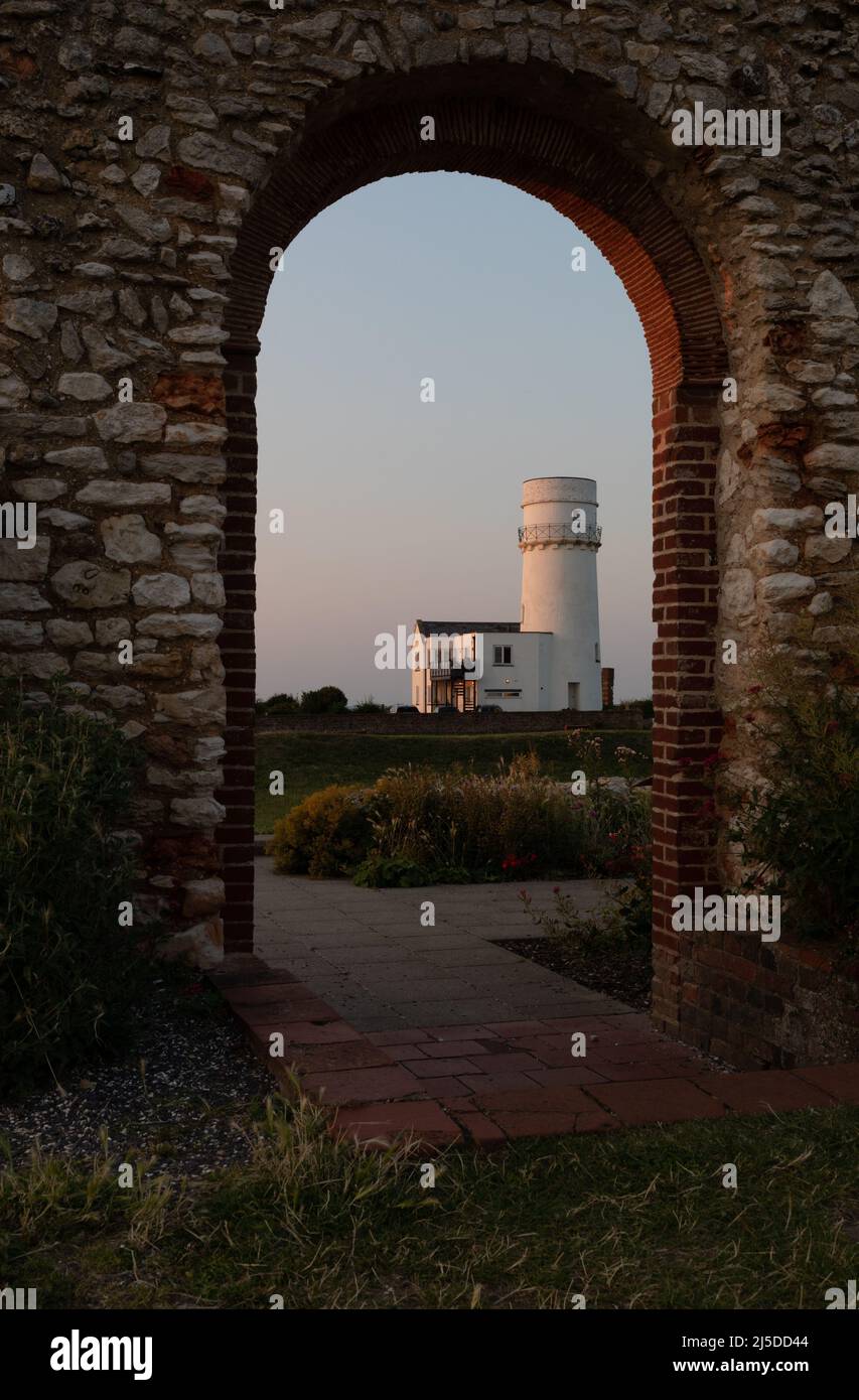 The iconic lighthouse at Old Hunstanton at sunset Stock Photo - Alamy
