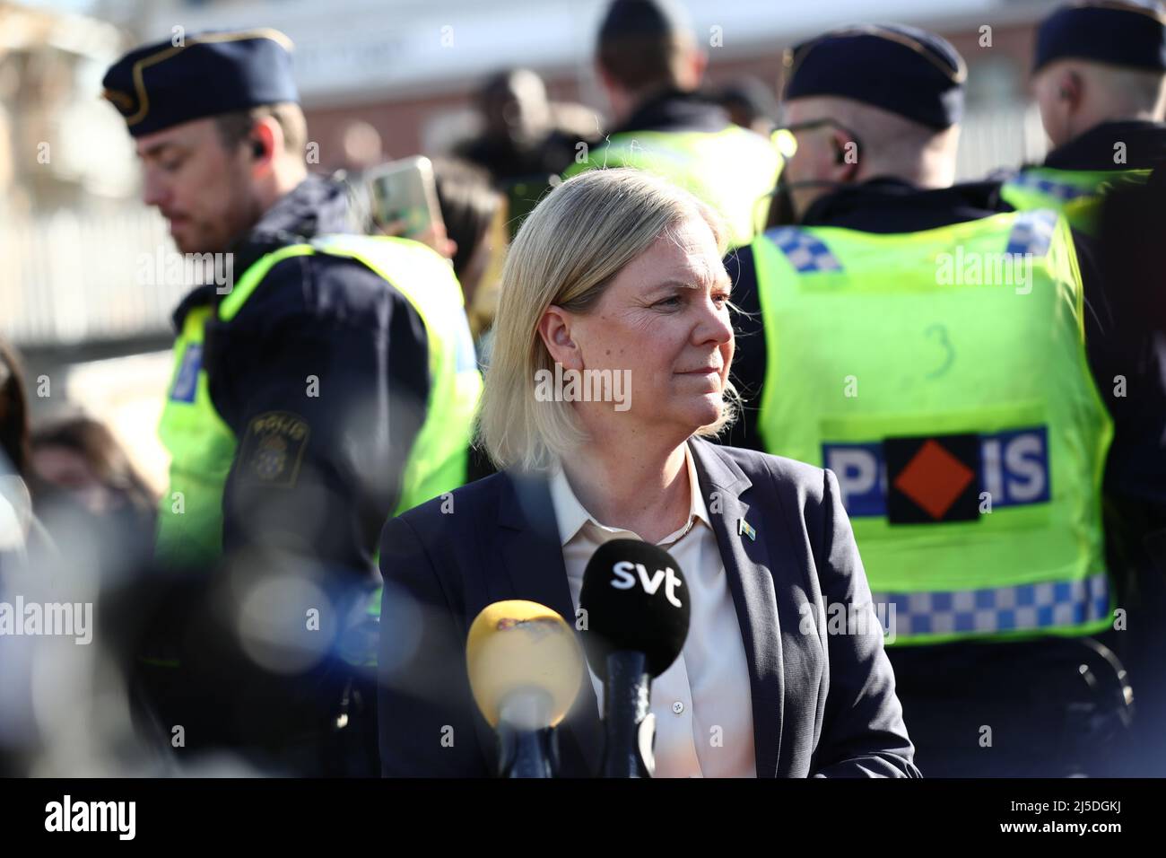 On Wednesday, Swedish Prime Minister Magdalena Andersson met the police ...