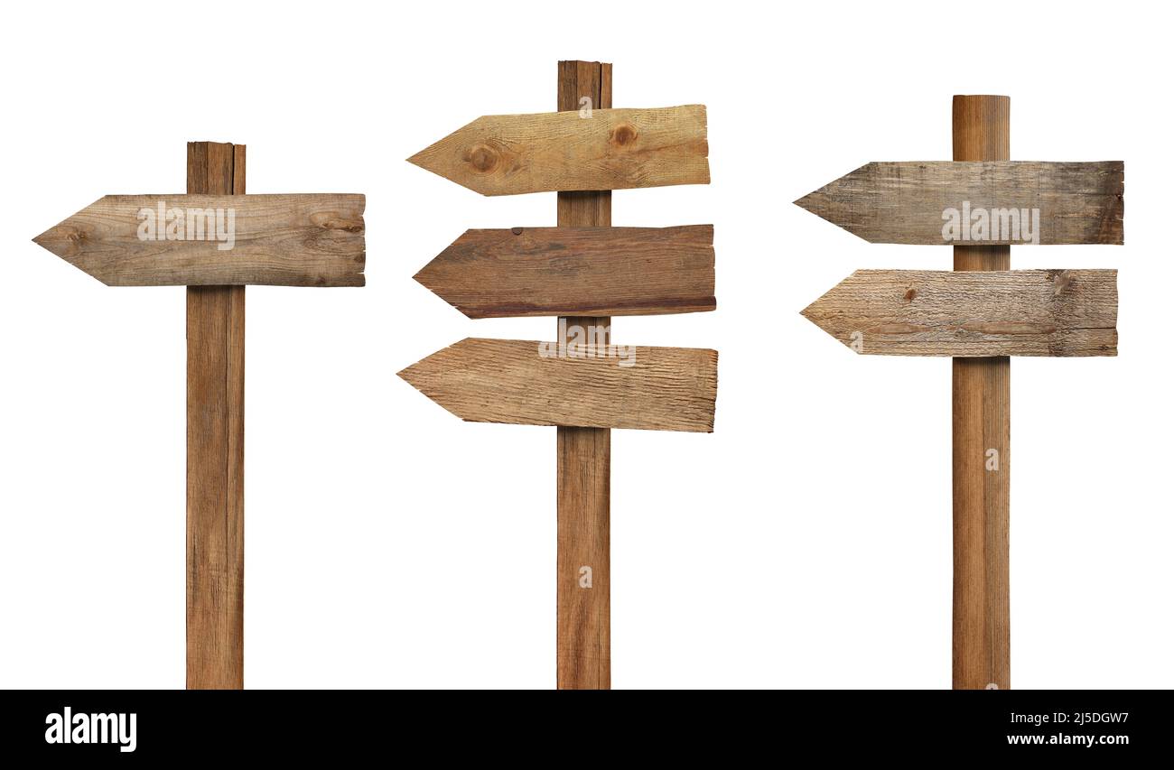 wood wooden sign arrow board plank signpost Stock Photo - Alamy