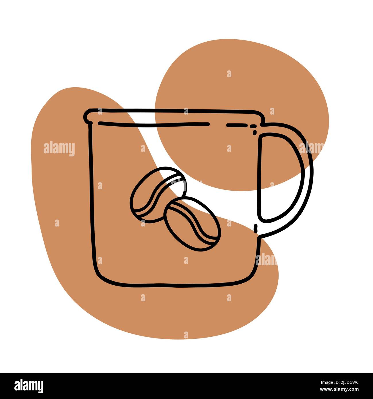 Coffee icon lineart, calm simple color vector Stock Vector Image & Art ...