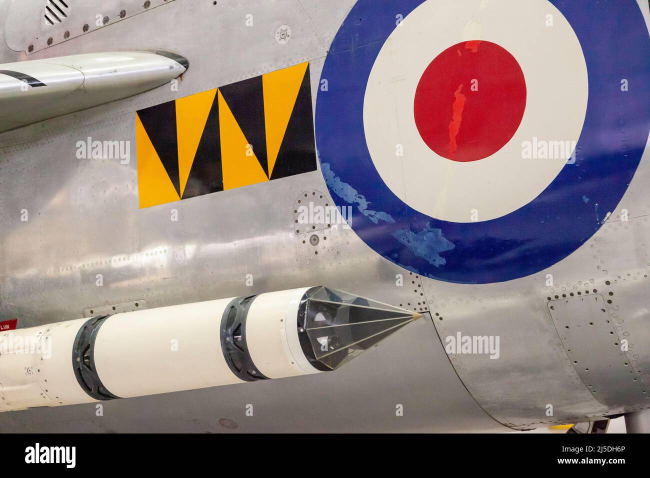 English Electric Lightning with RAF roundel and missile on display in ...