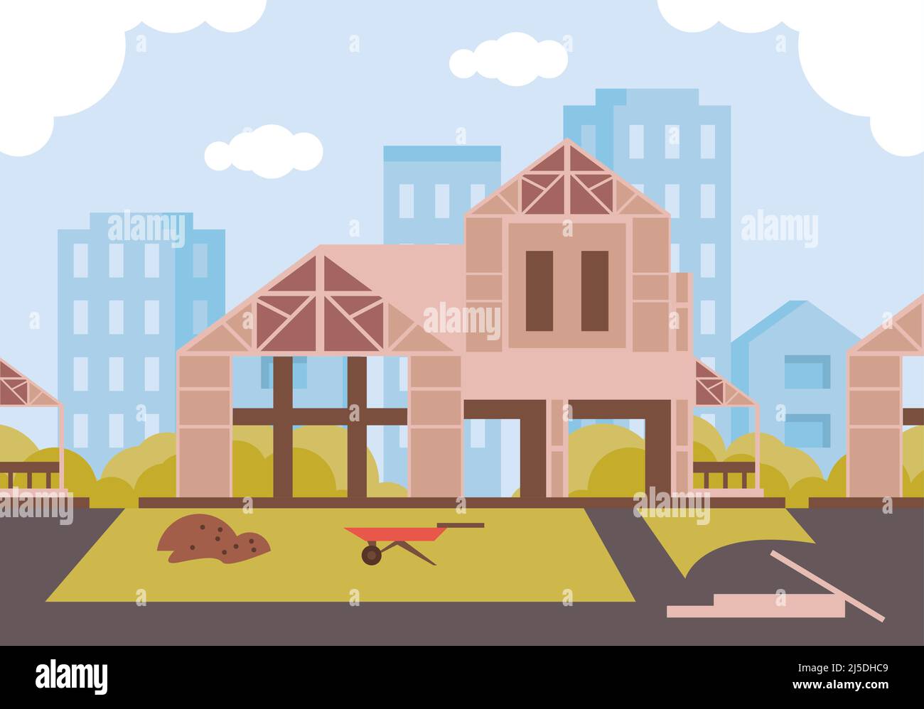 structure house under construction Stock Vector Image & Art - Alamy