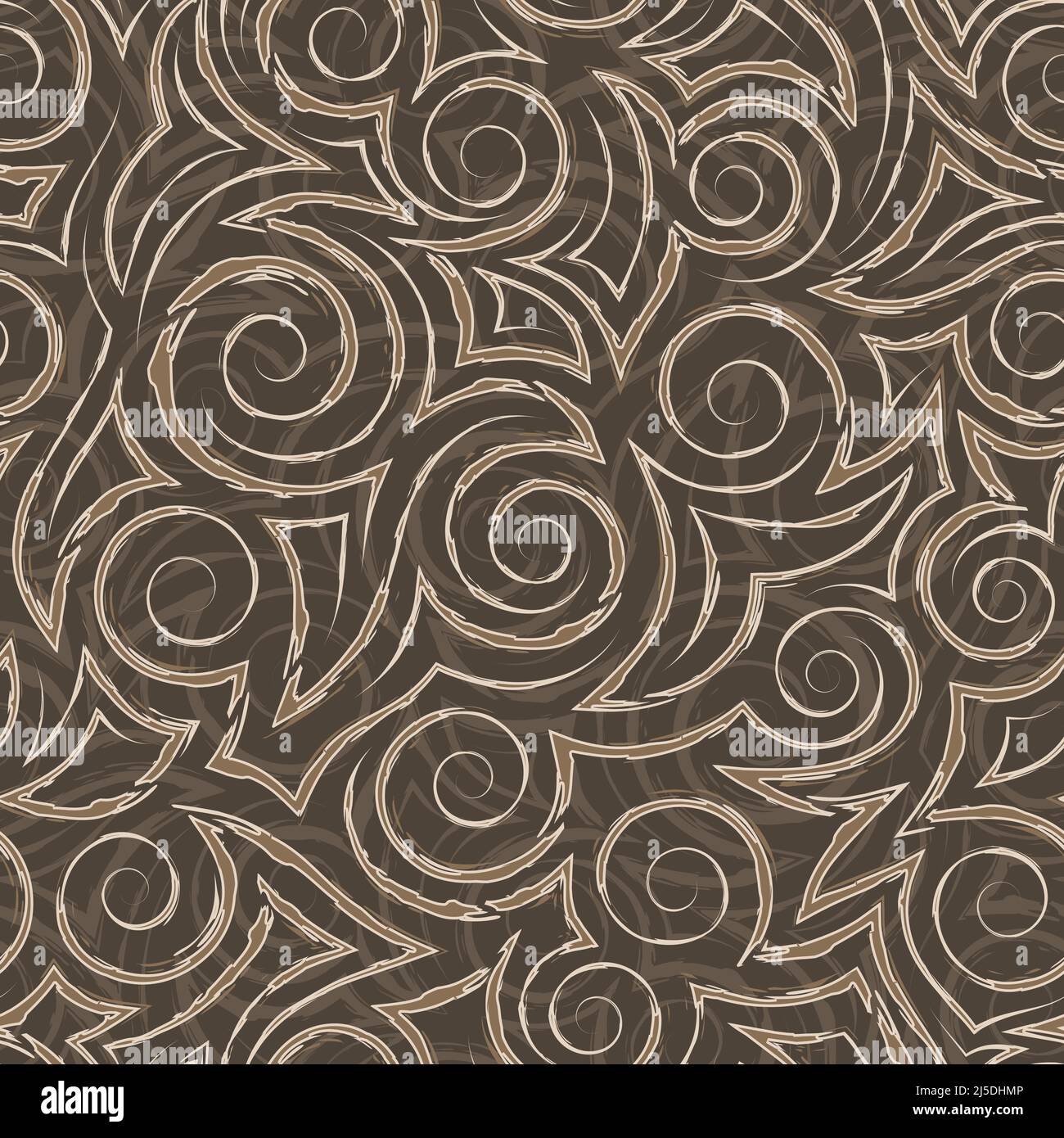 Stock vector seamless pattern of beige spirals and flowing torn stripes.Vector seamless pattern ...