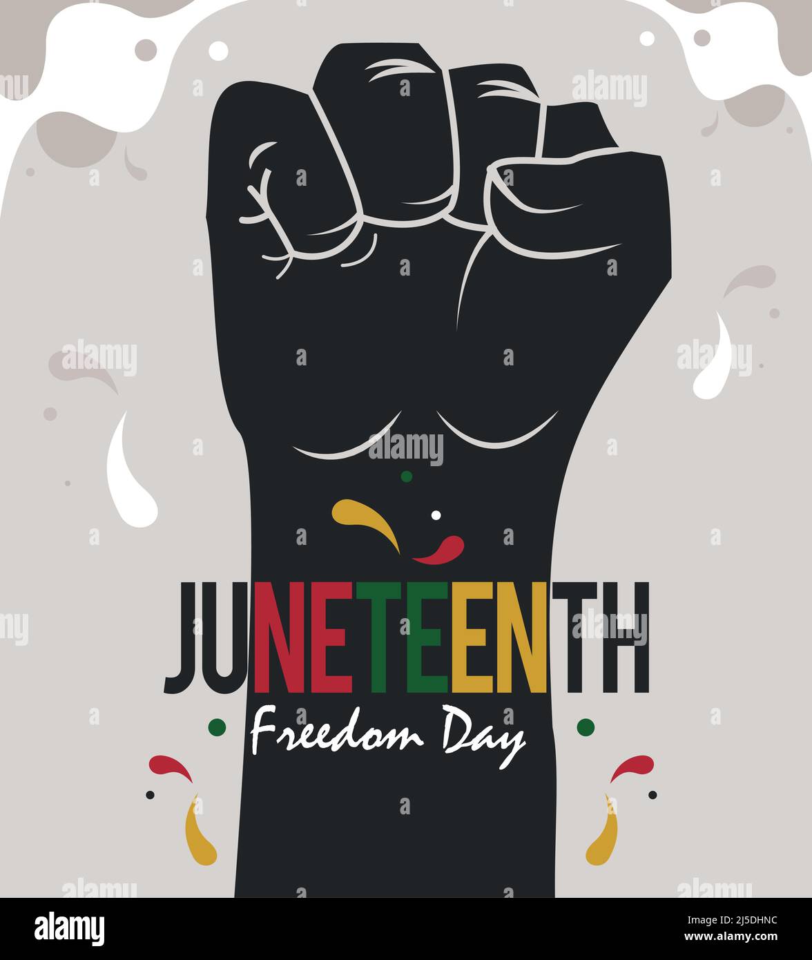 juneteenth lettering with fist silhouette Stock Vector Image & Art - Alamy