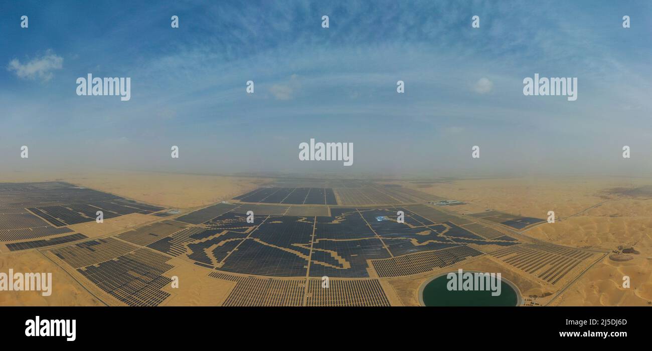 Dalad Banner. 21st Apr, 2022. Aerial panoramic photo taken on April 21 ...