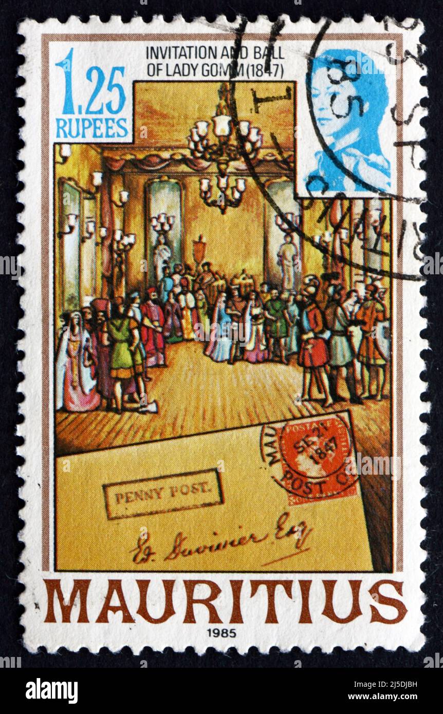 MAURITIUS - CIRCA 1985: a stamp printed in the Mauritius shows ...