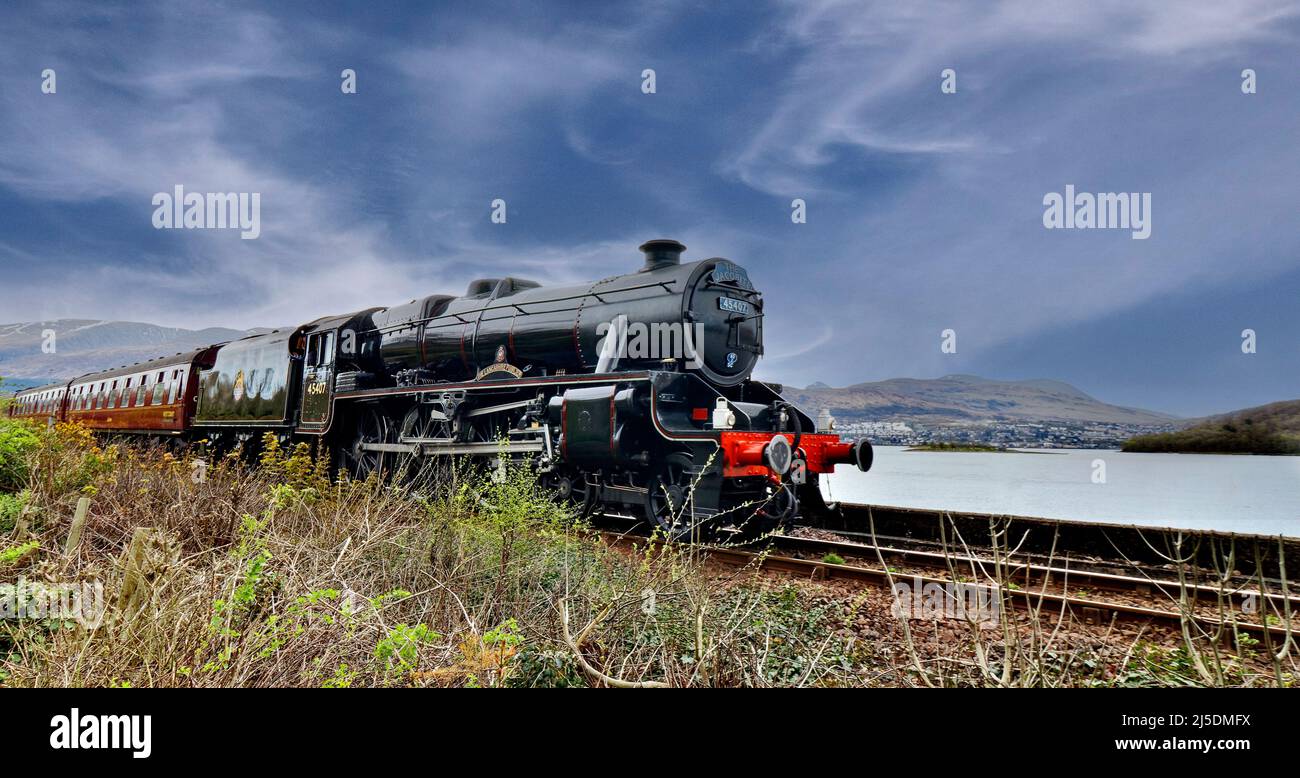 FORT WILLIAM SCOTLAND VIEW OF BEN NEVIS AND LOCH EIL THE JACOBITE STEAM ...