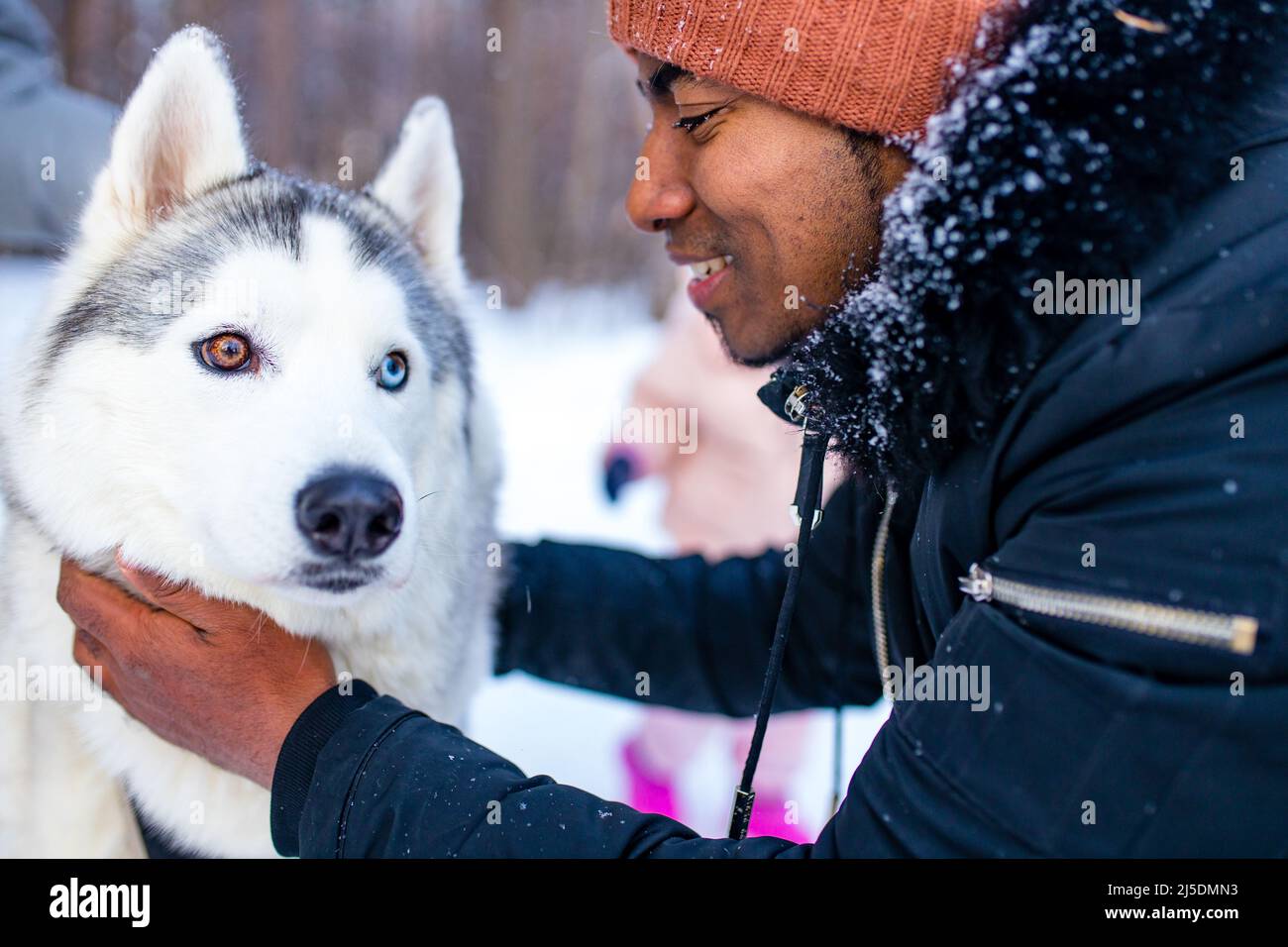 African american with dog in park hi-res stock photography and images ...