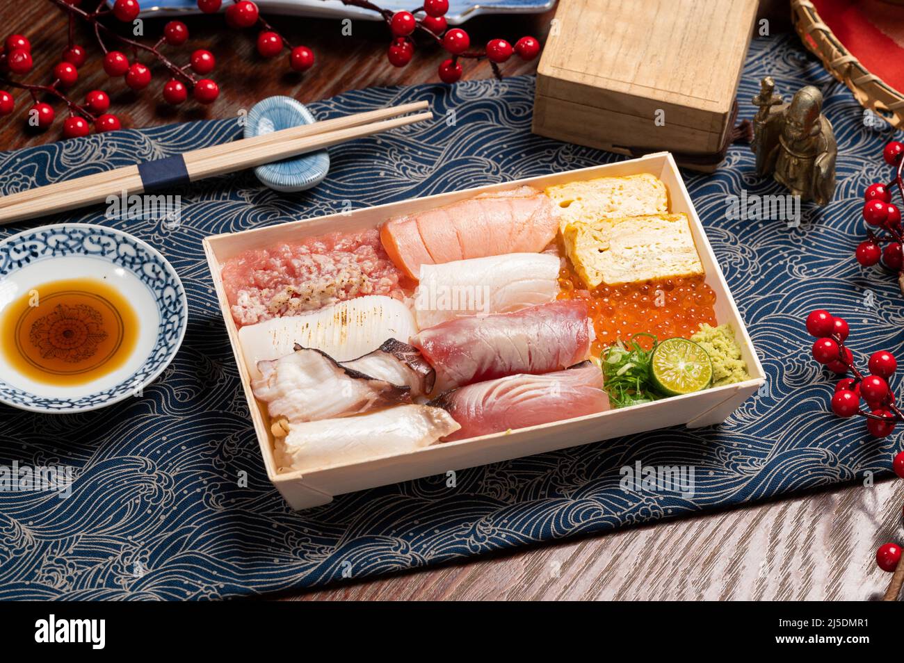 Grilled Fish Belly Seafood Don in a dish with chopsticks isolated on ...