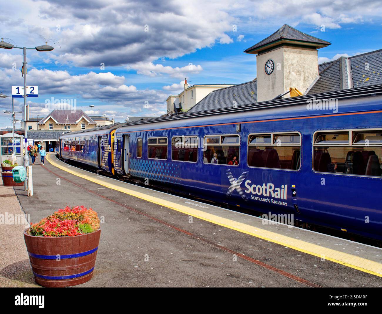 MALLAIG SCOTLAND WEST HIGHLAND RAILWAY LINE SCOTRAIL DIESEL TRAIN AT ...